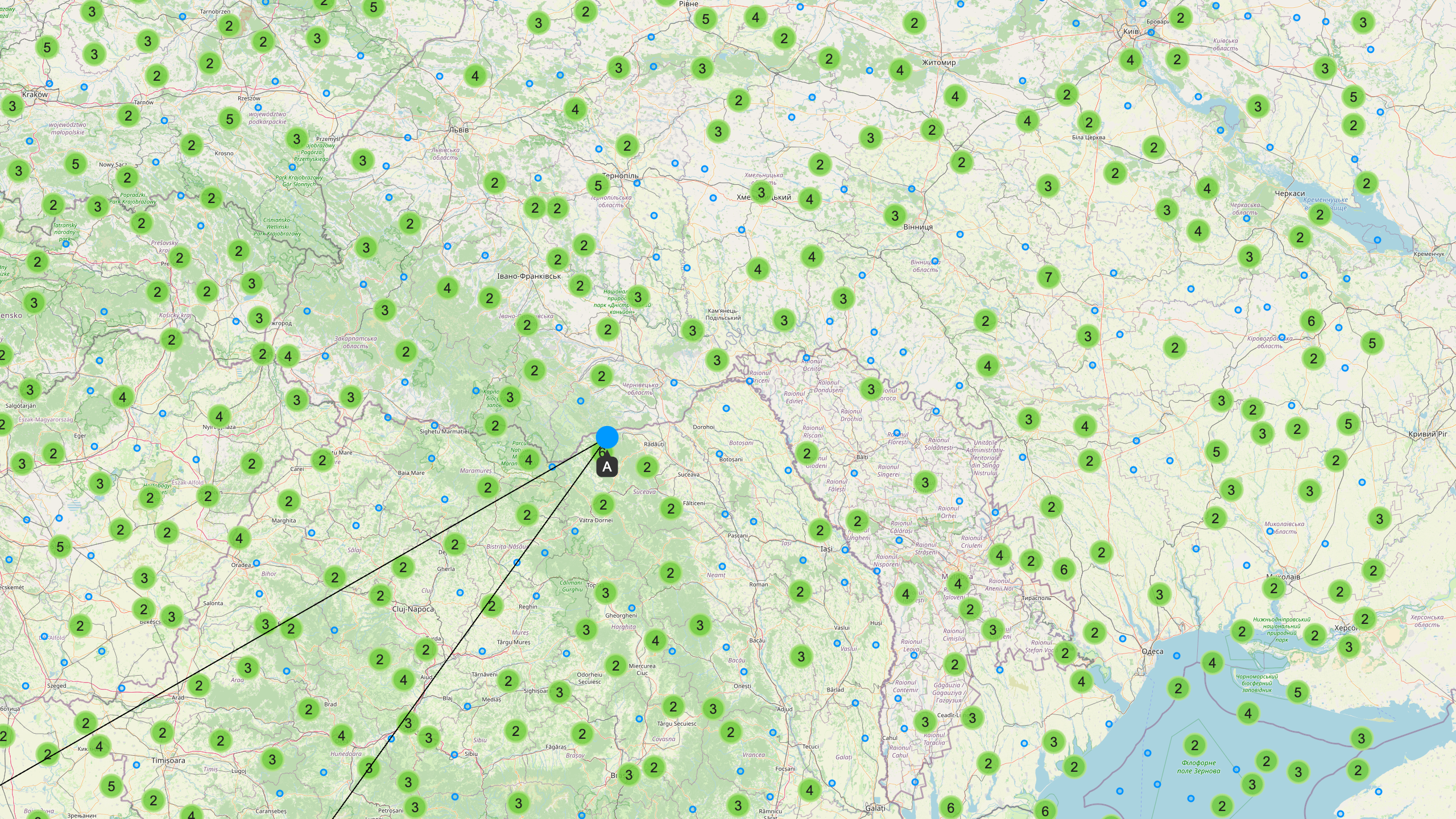 Ogma | Examples | Geo Mode | Geo mode + marker clustering