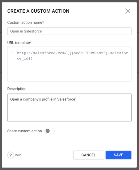 Custom actions - Linkurious user manual 4.2.4