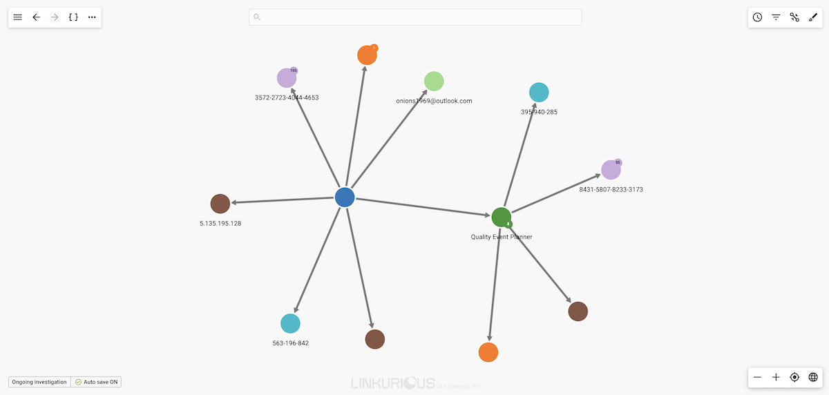 Manipulating the graph: Pinning nodes - Linkurious user manual 4.2.2